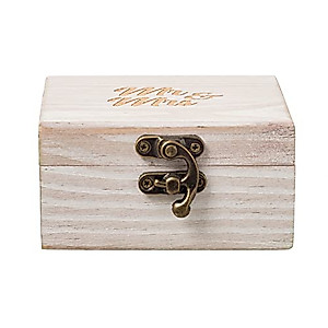 Strova Wooden Ring Box for Wedding Rings and Couple Jewelry - Engraved Mr. & Mrs. Lettering - Ring Bearer Box for Display or Personal Organizer - Brass Latch and Soft, Protective Ring Cushions