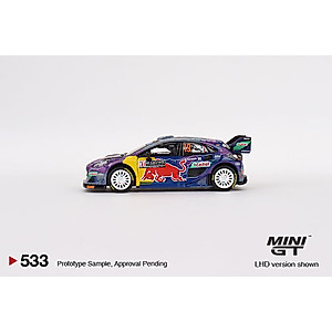 True Scale Miniatures Model Car Compatible with Ford Puma Rally1#19 M-Sport Ford WRT 2022 Rally Montecarlo Winner Limited Edition 1/64 Diecast Model Car MGT00533