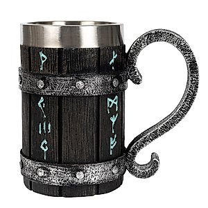 Viking Mugs- Norse Heritage with our Viking Rune Coffee Mug - Stainless Steel Tankard, Gift for Men, Unique Nordic Beverage Cup and Norse Decor,viking coffee Mug,Viking stein