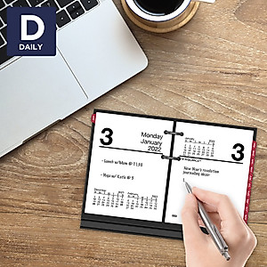2022 Daily Desk Calendar Refill by AT-A-GLANCE, 3" x 3-3/4", Loose-Leaf, Compact (E91950), Black, 2022 New Edition