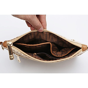 MKF 2 in 1 Crossbody Bags for Women, Wristlet Purse - Ladys Small PU Leather Messenger Handbag - Adjustable Strap Red