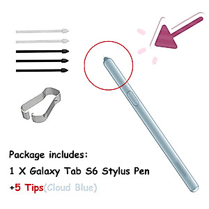 Galaxy Tab S6 Stylus Pen Replacement for Samsung Galaxy Tab S6,Tab S6 Pen Replacement for Galaxy S6 Stylus Touch S Pen with Nibs +Card Needle(Cloud Blue)