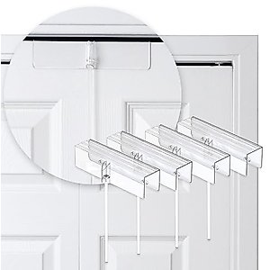 (4- Pack) - Safety Innovations Bi-fold Door Lock - Closet Protection Child and Pet Proof Bi-fold Door Lock - Tool-Free Installation - Made from Unbreakable Clear Polycarbonate