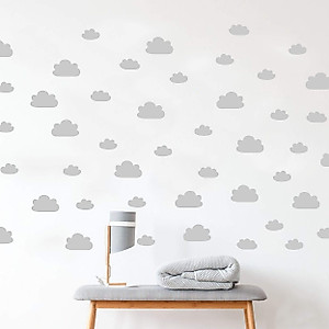 56 Pieces/Set Cloud Wall Decal Vinyl Sticker Nursery Kids Child Boys Girls Room Decor Nursery Baby Bedroom Decoration Home Stickers YMX03 (Grey)