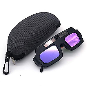 NUZAMAS Welding Glasses Eyes Protection Goggles, Solar Auto Darkening Welding Goggles, Welder Safety Protective Tools, PC Lens Welding Soldering Sight Protection, Comes with Glasses Case