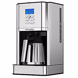 AIRMSEN Drip Coffee Maker 8 Cup, Programmable Coffee Maker 4 Hours Warming Stainless Steel Coffee Machine with Thermal Carafe, Reusable Filter for Home and Office - CM1705WE