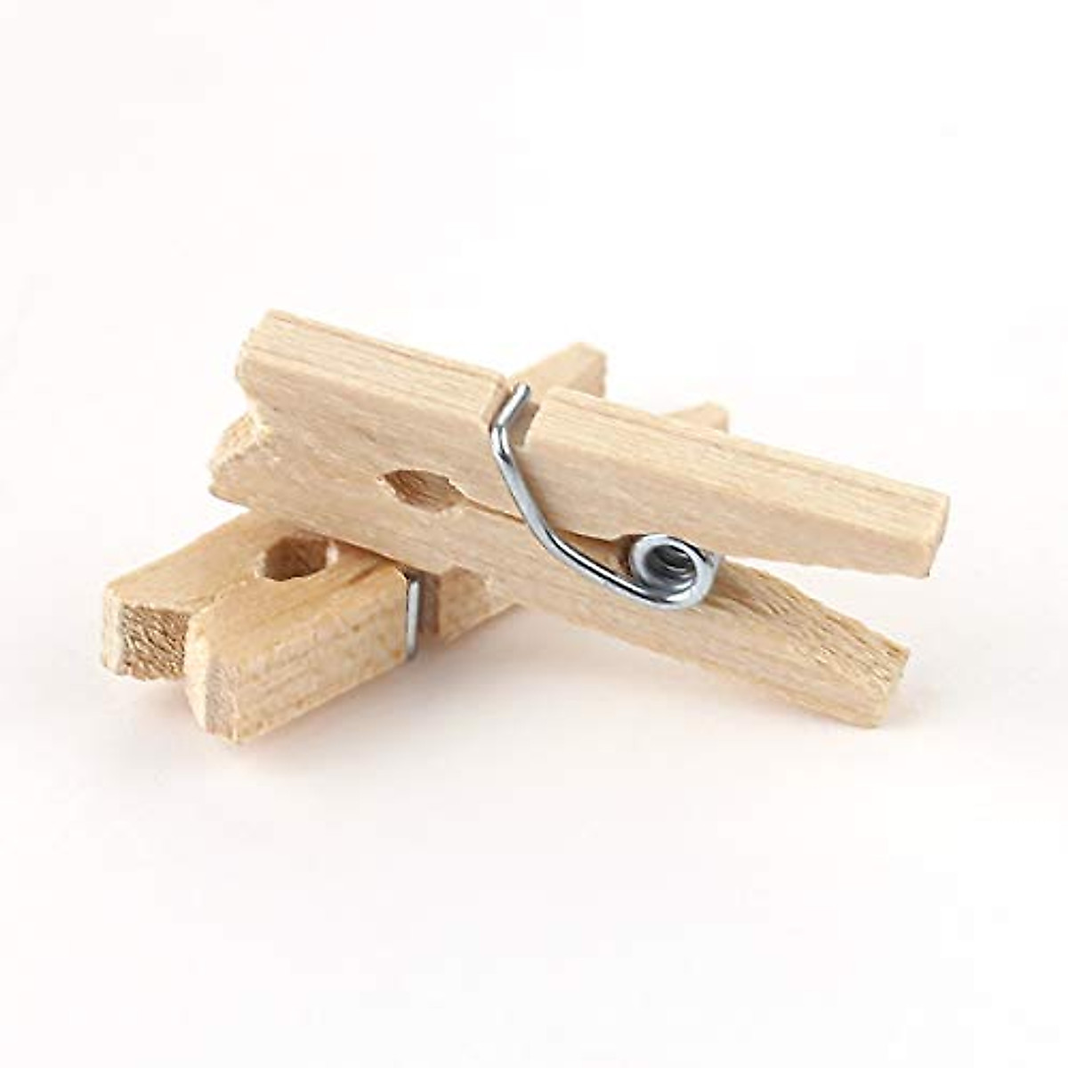DIYASY 120 Pcs Mini Wood Clothespins,1 Inch Small Craft Wooden Clips with Jute Twine for Photo Wall and DIY Craft.