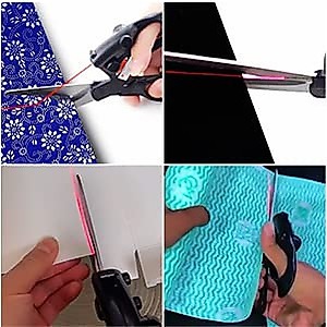 Eatbuy Guided Scissors - Pro Sewing Laser Guided Scissors Fabric Scissors, Cut Straight Fast Fabrics Paper Crafts Art, for Fabrics, Paper, Crafts Cutting