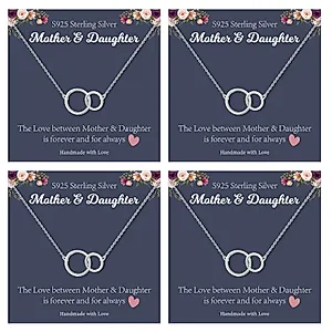 STORUP Mother Daughter Matching Necklace, Mom Daughter Necklace Set Mothers Day Gifts for Mom Daughter Interlocking Circles Necklaces Jewelry Mom Gifts from Daughters Birthday Gifts for Mom Daughter