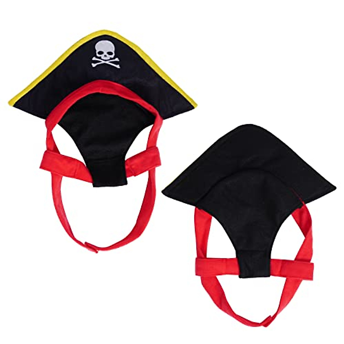 3 Pack Pet Pirate Costume Set Pirate Skull Cap Hat + Pirate Dog Cloak + Pirate Cosplay Jumpsuit for Cat Puppy Halloween Dress Up Costume Photo Props Accessories (Large)