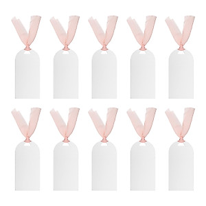 PATIKIL Place Cards for Table Setting 3.5" x 1.8", 10 Pcs Acrylic Name Cards with Ribbon for Wedding Banquets Events Table Setting Reserved Signs Party Supplies, Style B Frosted