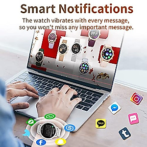 Smart Watch for Women(Call Receive/Dial),Smartwatch for Android iOS Phones,Activity Tracker for Heart Rate/Blood Oxygen/ Sleep Monitor, Bling Diamond Digital Watches with 3 Buttons,AI Voice Control