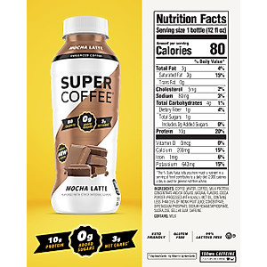 Super Coffee, Iced Keto Coffee (0g Added Sugar, 10g Protein, 80 Calories) [Variety Pack] 12 Fl Oz, 12 Pack | Iced Coffee, Protein Coffee, Coffee Drinks - LactoseFree, SoyFree, GlutenFree
