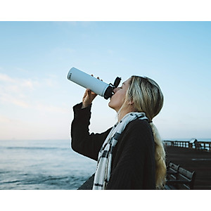 MIRA One Touch Lid Wide Mouth Water Bottles | Compatible with Multiple Sizes: 18 oz, 20 oz, 22 oz, 32 oz & 40 oz, Black