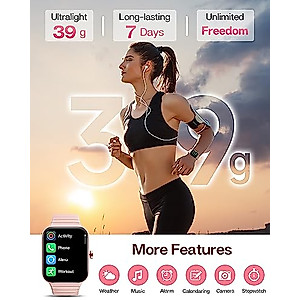 Smart Watches for Women Men(Bluetooth Answer/Make Call), Smart Watch Alexa Built-in, 1.8" Fitness Watch with Heart Rate/SpO2/Sleep Monitor/100 Sports/IP68 Waterproof, Activity Trackers for iOS Android