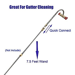 Tool Daily Gutter Cleaner Attachment for Pressure Washer, with 4 Nozzles Tips, 1/4 Inch Quick Connect, 4000 PSI