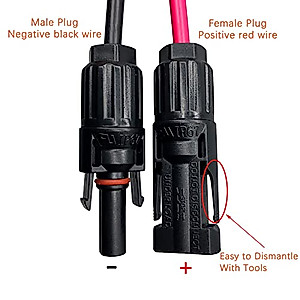 KarlKers Solar Panel Connector to DC 8mm Adapter Cable, Waterproof 8mm DC Connector with DC8020 Converter, Solar Connector to DC8mm for Solar Generator Portable Power Station 12AWG Heavy Duty Wire