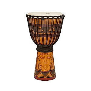 Toca TODJ-12TM Origins Series Rope Tuned Wood 12-Inch Djembe - Tribal Mask