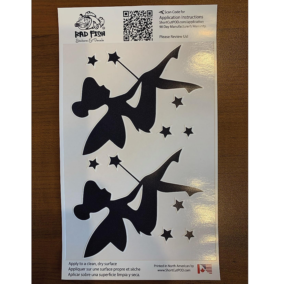 Bad Fish Custom Decals 0105-2 Pack Sticker Card Lightswitch Vinyl Decal Sticker Tinkerbell Fairy – for Light Switch, outlets or Any Ledge - Wall, Vehicle, Computer, Home Decor, Bedrooms or Nursery