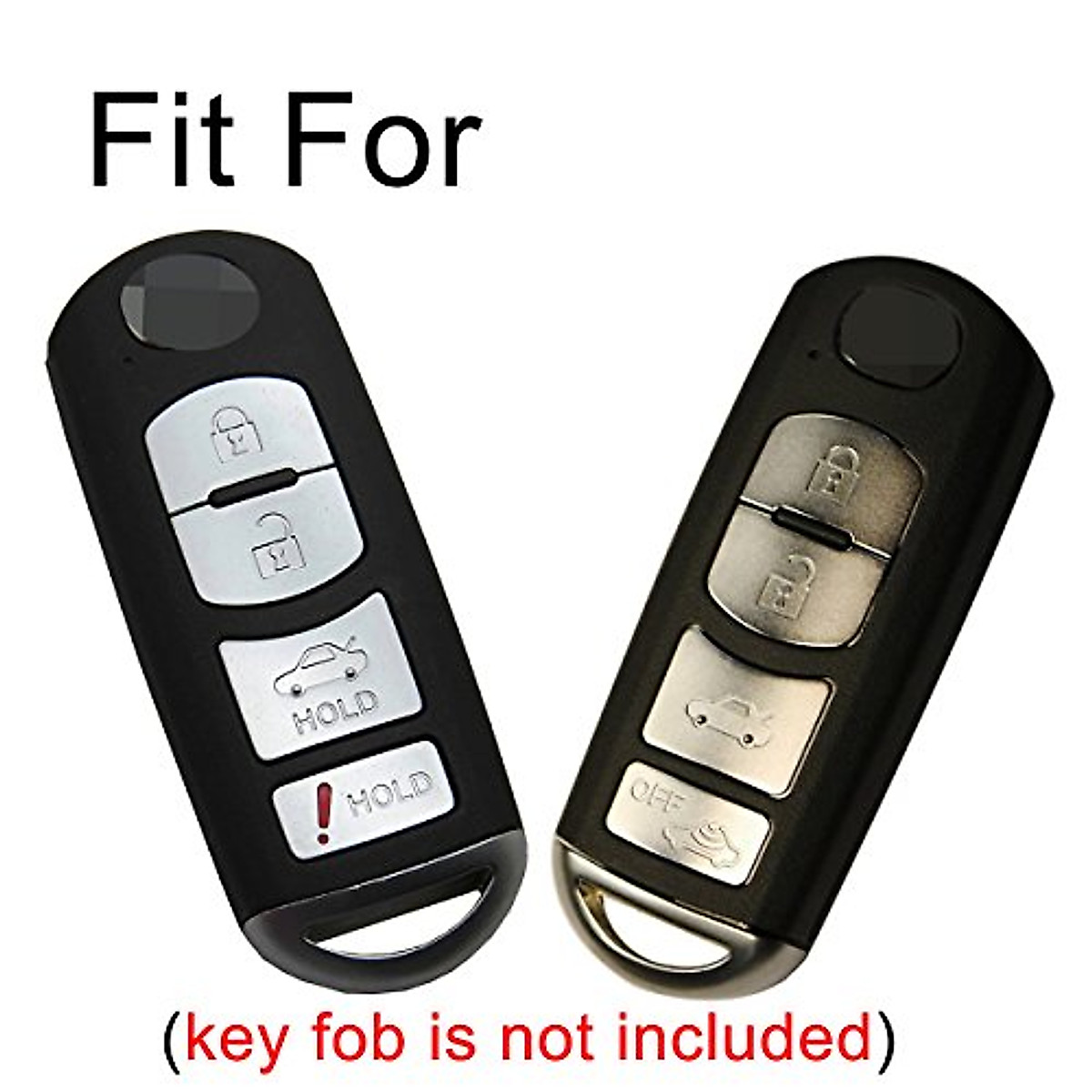 Coolbestda 2Pcs Rubber 4buttons Smart Key Fob Full Protector Remote Skin Cover Case Keyless Jacket for 2018 2017 Mazda CX-5 CX-7 CX-9 Mazda 3 6 MX-5 Miata Toyota Yaris Black