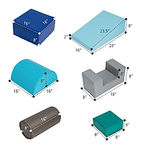 Costzon 6-Piece Kids Crawl and Climb Foam Play Set, Colorful Baby’s Foam Blocks to Crawling, Climbing, Walking, Children’s Educational Software Composite Toy for Toddlers, Preschoolers (Contemporary)