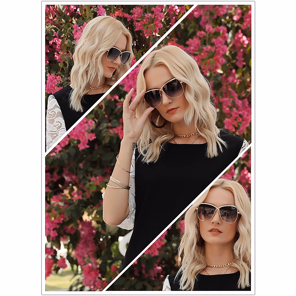 FEISEDY Womens Aviator Sunglasses Oversized Butterfly X Shape Design Cateye Cute Lady Sunglasses B2738