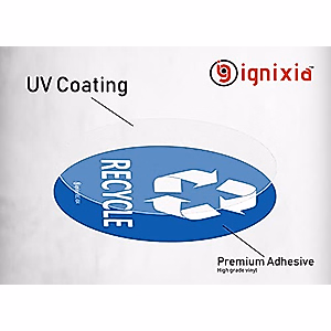 IGNIXIA Trash Recycle Compost Stickers to Organize Trash- Premium Vinyl Sticker for Trash Can, Compost Bin, Recycle Bin- (Pack of 6) for Metal Trash Can or Plastic Trash Can-Home