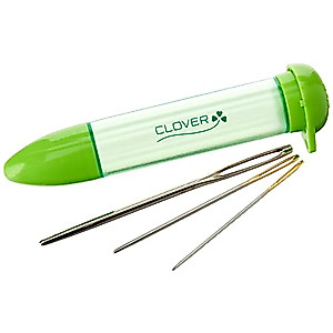 Clover Chibi darning Needles, 6.2" Height x 2.1" Length x 0.8" Width, Blue/White