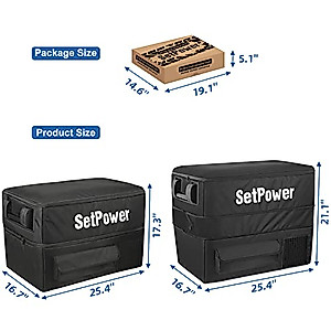 Setpower Insulated Protective Cover For RV45D & RV60D Insulated Transit Bag 12 Volt Portable Refrigerator Cover