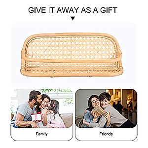 Lurrose Floating Display Shelf Wall Hanging Shelf Rattan Floating Shelves Wall Mount Bathroom Shelves Magazine Wall Rack Storage Basket for Farmhouse Kitchen Bathroom Rattan Wall Basket