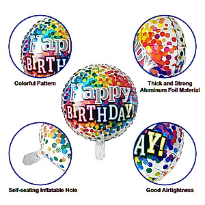 30 Pieces Happy Birthday Foil Balloons for Celebrations