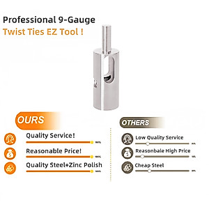 YhoBuy Twist Ties EZ Tool - 9 Gauge Drill Chuck Professional Tool, Upgraded Stainless Steel Twist Ties Easy Tool for Fence Wire Making