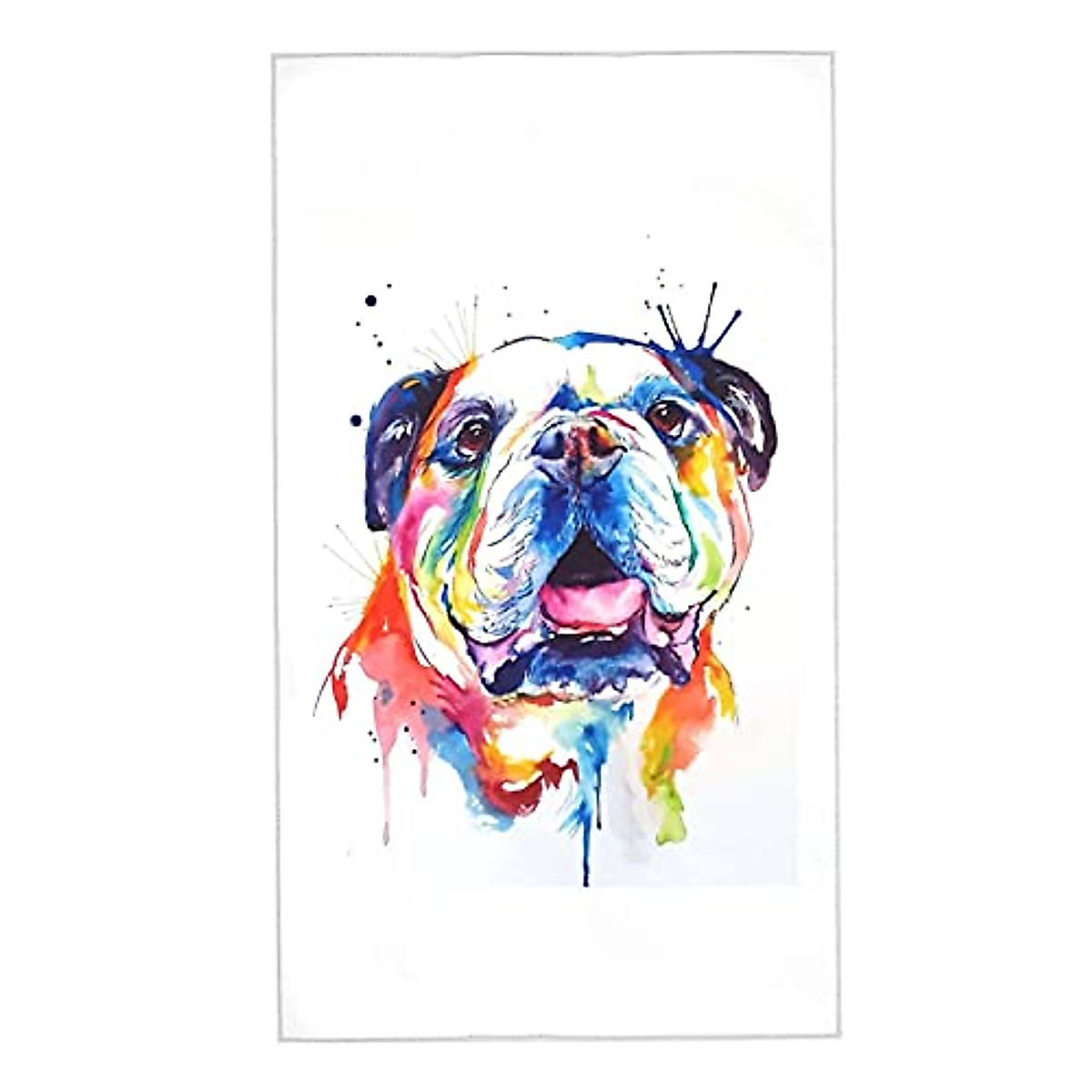 Colorful English Bulldog Microfiber Absorbent Towel 27.5 15.7 in
