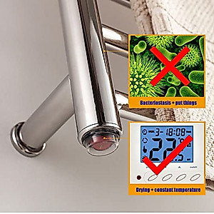 Electric Heating Towel Rack Thermostatic Heating Household Bathroom Bathroom Stainless Steel Towel Rack,Silver