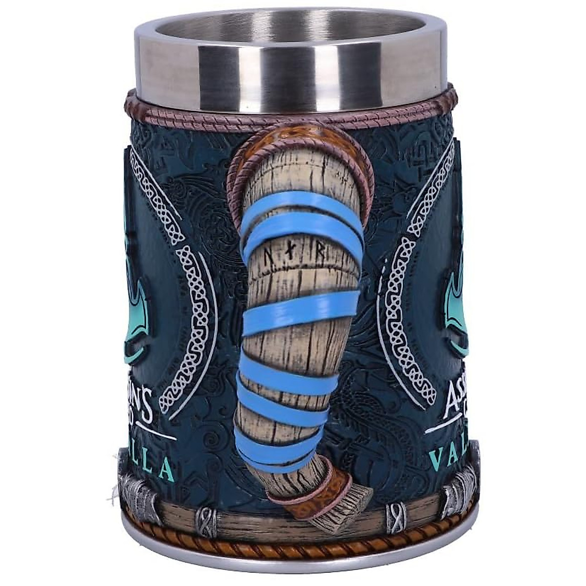 Assassin's Creed Nemesis Now B5335S0 Officially Licensed Valhalla Viking Game Tankard, Resin w. Stainless Steel, 300 milliliters, Multicolour