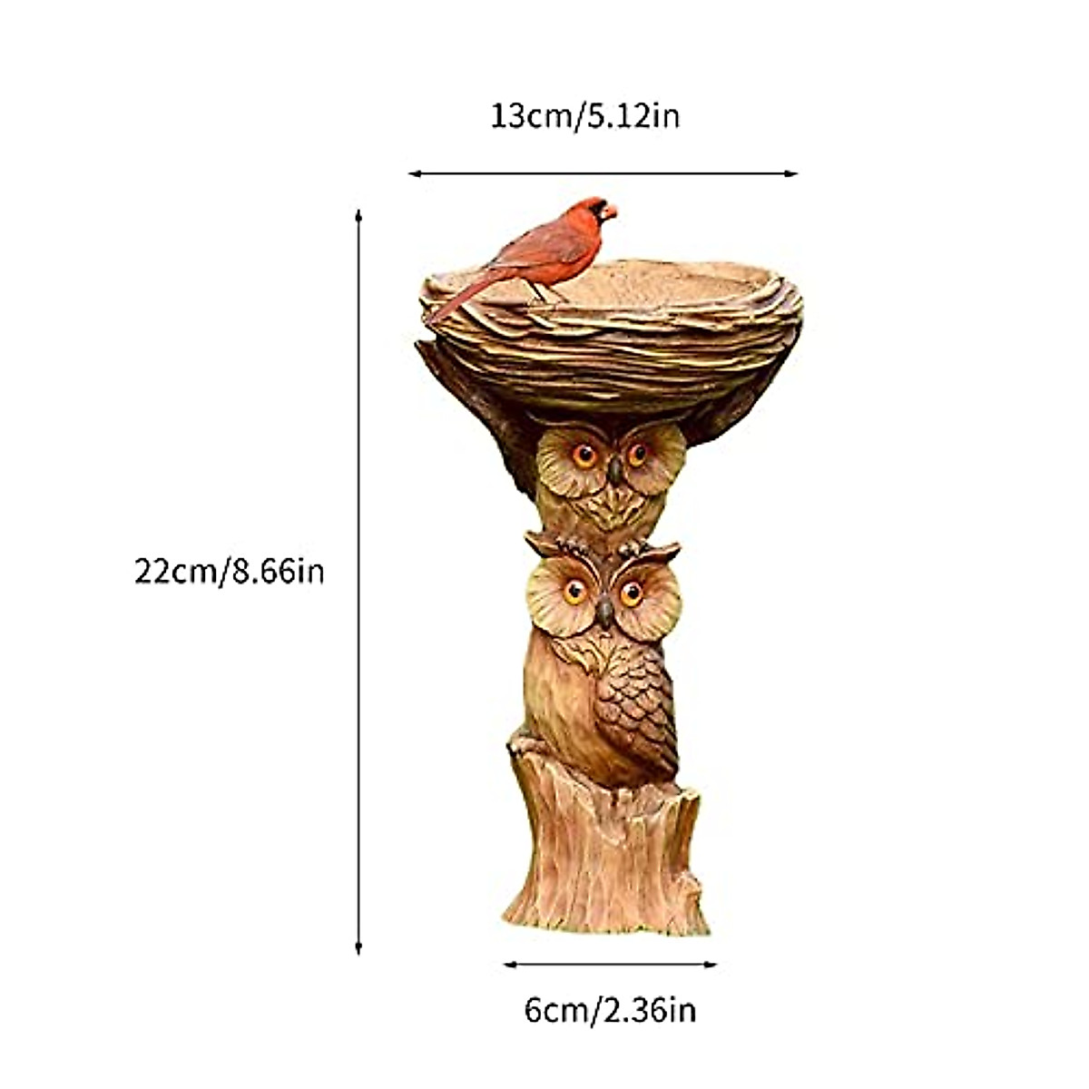 Bird Baths for Outdoors, Brown Pedestal Handmade, Antique Outdoor Garden Bird Bath Resin Birdbath Bowl, Handmade Gifts for Outdoor Home Garden, Yard Lawn Decorations