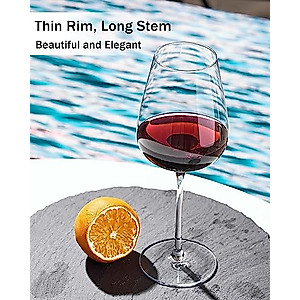 JBHO Hand Blown Italian Style Crystal Bordeaux Wine Glasses - Great Gift Packaging - Red Wine Glasses Lead-Free Premium Crystal Clear Glass - Set of 4-18 Ounce