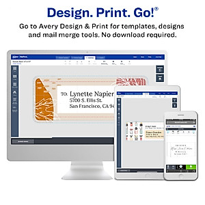 Avery Printable Shipping Labels with Sure Feed, 2" x 4", Matte Clear, 500 Blank Mailing Labels (5663)