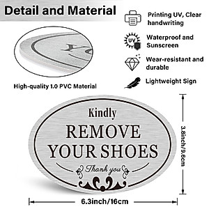 CARGEN 2 PACK Kindly Remove Your Shoes Oval Please Take Off Your Shoes No Shoes Sign Decal Sticker Home House Door Sign 6.3" x 3.8"