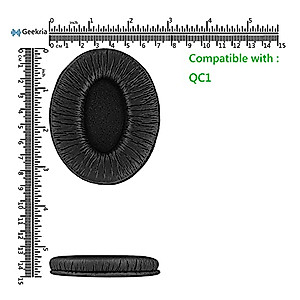 Geekria QuickFit Replacement Ear Pads for Bose QuietComfort QC1 Headphones Ear Cushions, Headset Earpads, Ear Cups Cover Repair Parts (Black)