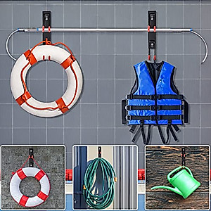 wihxd Upgraded Pool Pole Hanger, Steel Pool Poles Hook, Heavy Duty Pool Equipment Hooks Pool Hooks for Pole Skimmer Leaf Rake Net Brushes Vacuum Hose Garden Tool & Swimming Pool Accessories