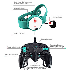 NQD Gesture Remote Control Car - 4WD Off-Road 1:14 Big Monster Stunt Car with 360° Spins All Terrain Hand Controlled Sensor Toy Cars with Lights Music for Kids Boys & Girls Birthday Gifts (BLUE)