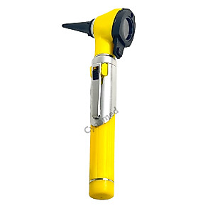 Mini Fiber Optic Otoscope Yellow (Pocket Size) Ent Diagnostic Set Plus 1 Replacement Bulb Cynamed