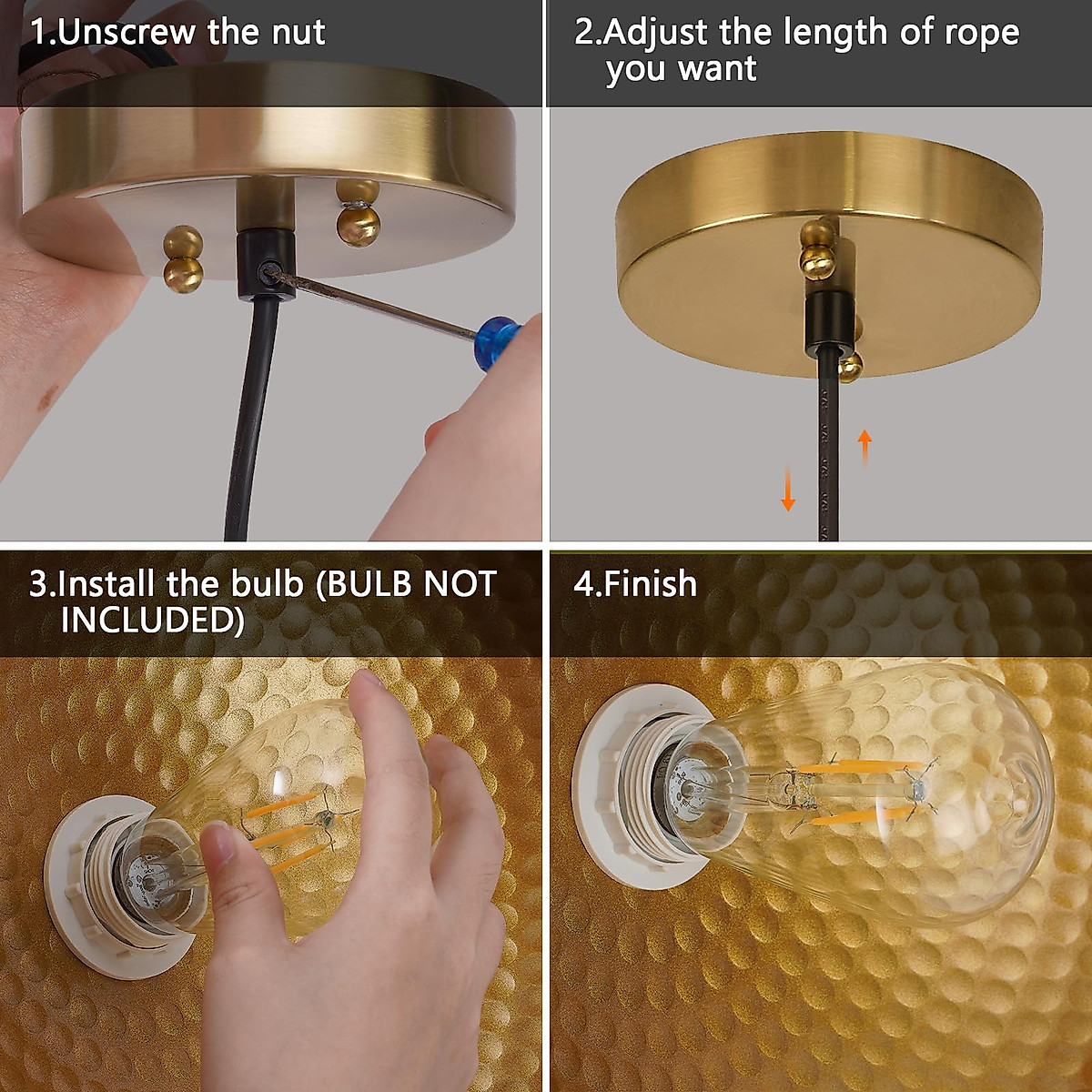 ALAISLYC Black Pendant Lights Matte Pendant Lighting for Kitchen Island Industrial Adjustable Height Vintage Dome Hanging Light Fixtures for Barn, Dining Room 3 Pack