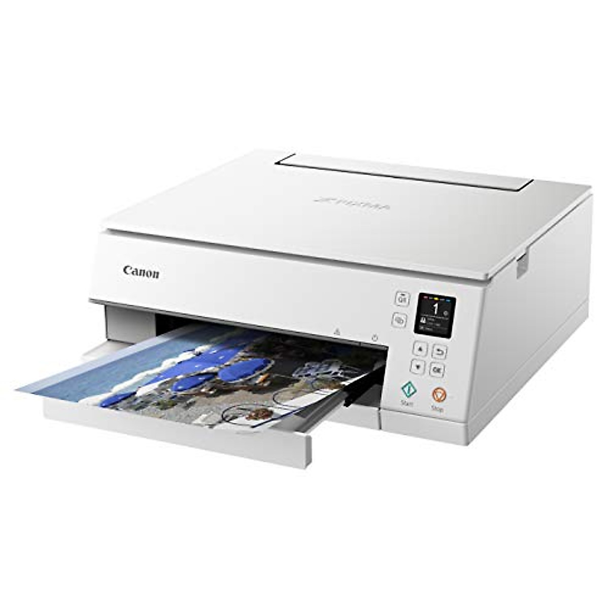 Canon TS6320 All-in-One Wireless Color Printer with Copier, Scanner and Mobile Printing, White, Works with Alexa