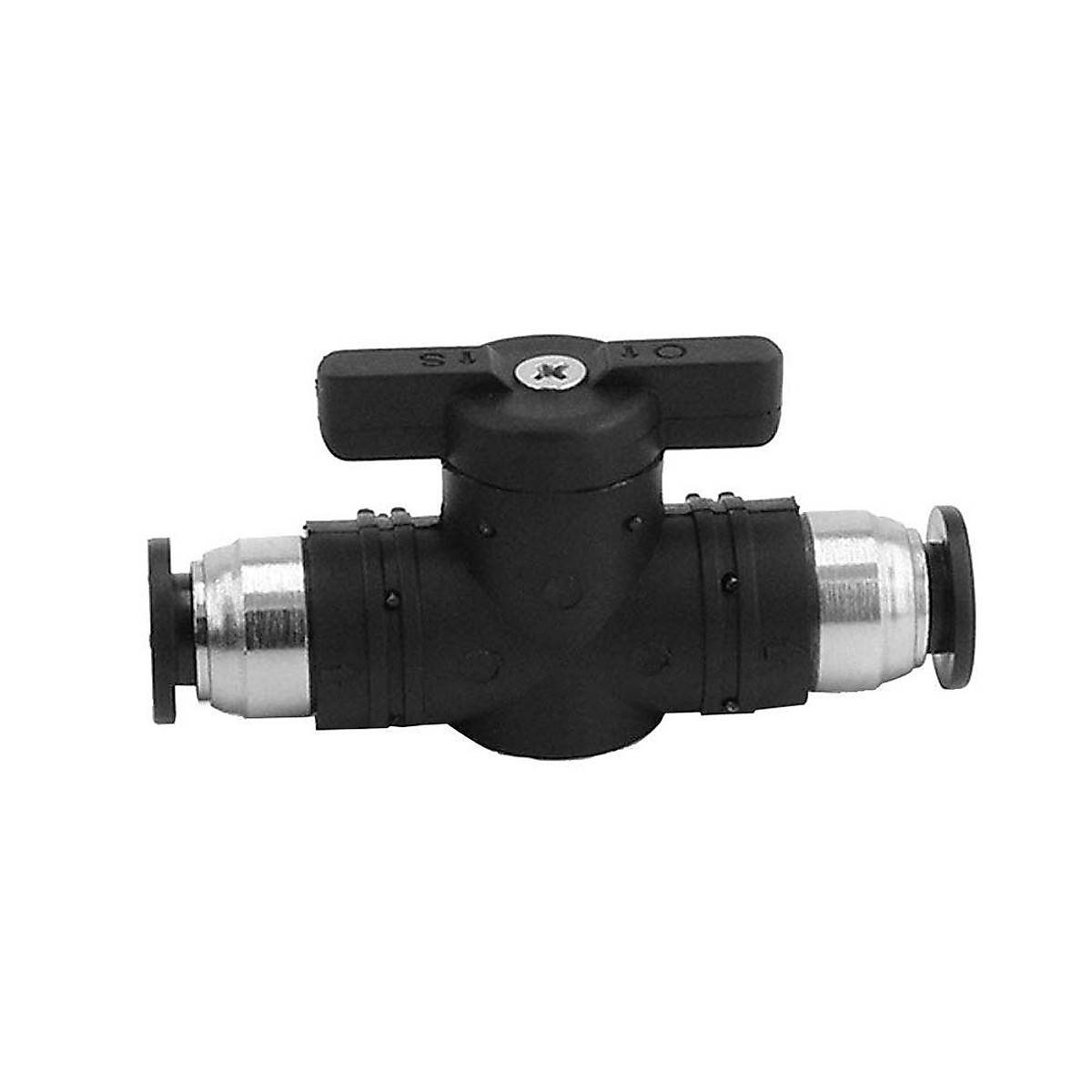 Beduan Pneumatic Ball Valve, 1/4" x 1/4" OD Push to Connect Fitting Air Flow Control Valve Straight Quick Connect Union