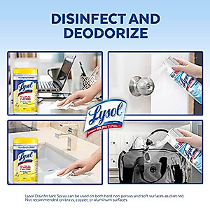 Lysol Disinfectant Multi-Surface Cleaning Wipes, Lemon and Lime Blossom, 80 Count (Pack of 4) Sanitizing Spray, Crisp Linen, 19 Fl Oz Each 2)