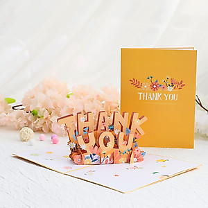 Niewalda Thank You Pop Up Card, 5.9x7.9-3D Pop Up Greeting Card, Thank You Card for Family, Teachers, Friends, Colleague