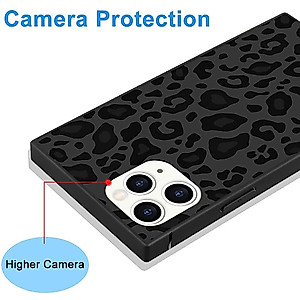 ZHUXUXITT Luxury Case for iPhone 13 Pro Max,Fashion Elegant Case for Women Girls,hard PC+soft silicone case is shock-proof and skid-proof for protective Case-Black Gray Leopard print