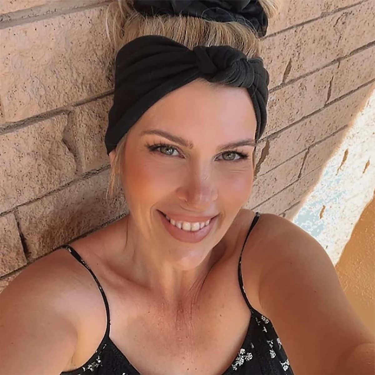 Vercret Knotted Headbands for Women Boho Wide Hair Bands Non Slip Yoga Workout Running Sport Elastic Twist Knot Headband for Girls